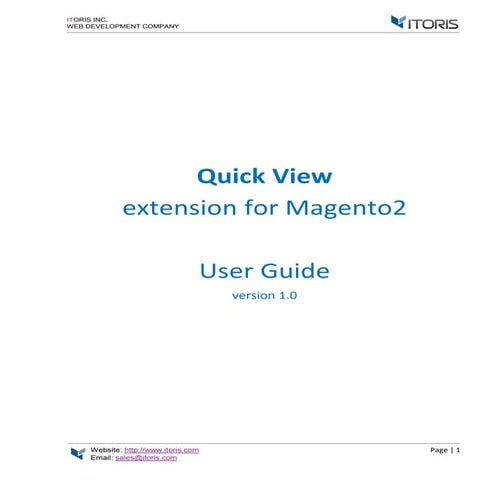 Magento 2 Quick View Extension by ITORIS INC. | PDF | Web Development | Internet