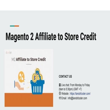 Magento 2 Affiliate To Store Credit | PPT
