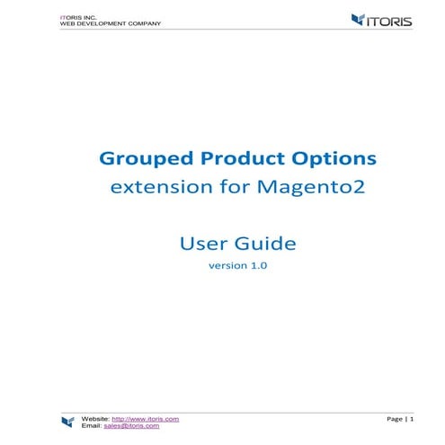 Magento 2 Grouped Product Options extension by Itoris Inc. | PDF