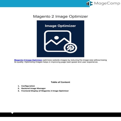 Magento 2 Image Optimizer Extension | PDF
