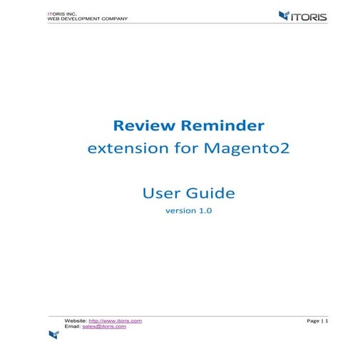 Magento 2 Review Reminder Extension By ITORIS INC | PDF