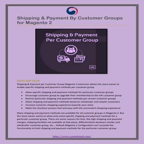MAGENTO 2 SHIPPING & PAYMENT PER CUSTOMER GROUP | PDF