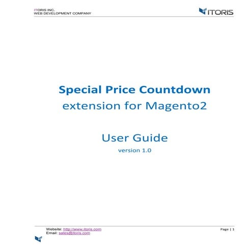 Magento 2 Special Price Countdown Extension By Itoris Inc. | PDF