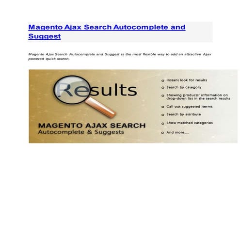 Magento ajax search autocomplete and suggest | PDF