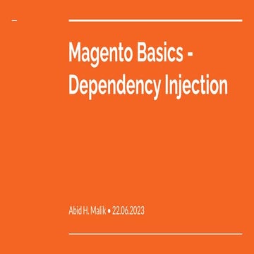 Magento 2: Dependency Injection | PDF
