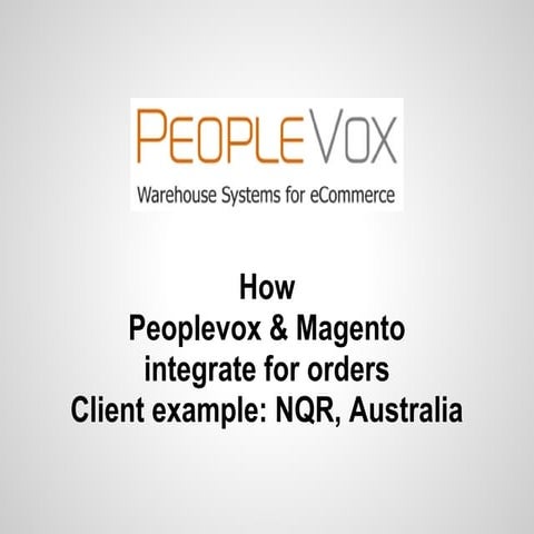 Magento & Peoplevox Integration for Client NQR Australia | PDF