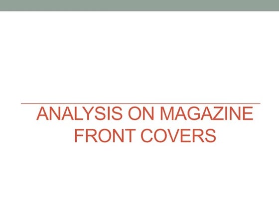 Magazine Analysis (Front Cover) | PPTX