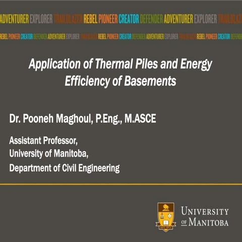 Application of Thermal Piles and Energy Efficiency of Basements | PPTX