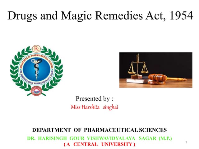 Drugs and magic Remedies, Act 1954 | PDF
