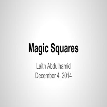 Magic squares | PPTX