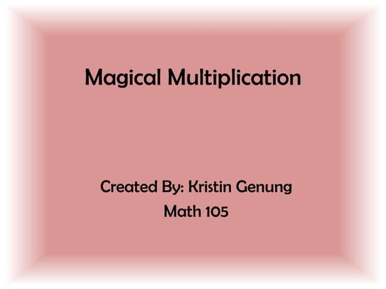 Multiplication | PPT