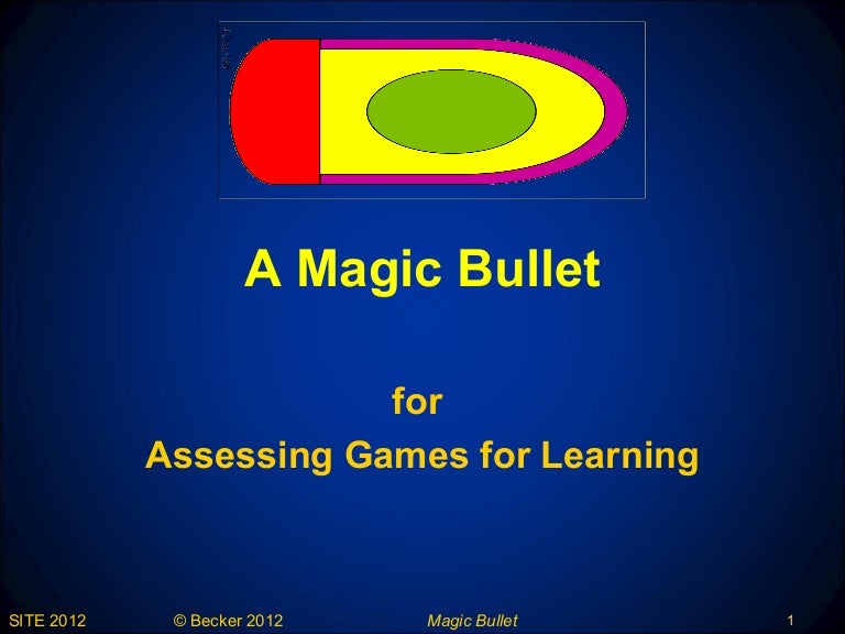 A Magic Bullet for Assessing Games for Learning