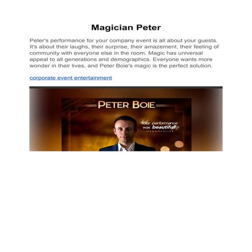 Magician PeterMagician PeterMagician PeterMagician Peter | DOCX