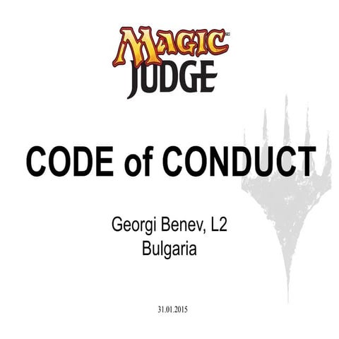 Magic judge conduct | PPT