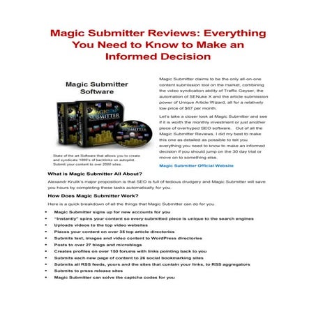 Magic submitter tutorial | PDF