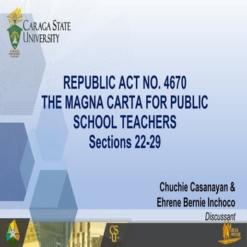 Republic Act No. 4670 the MAGNA CARTA FOR TEACHERS | PPT