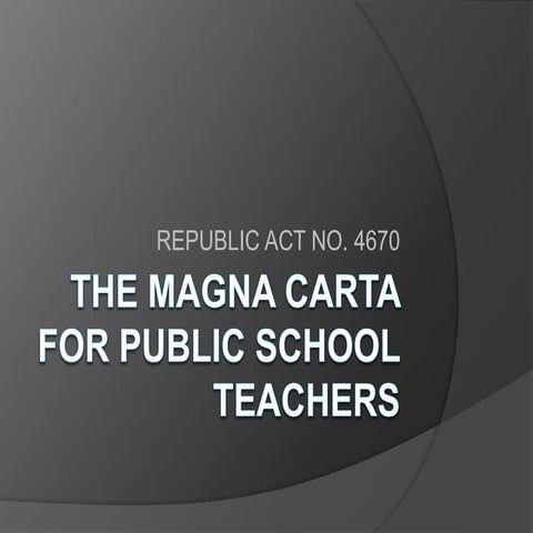 The magna carta for public school teachers