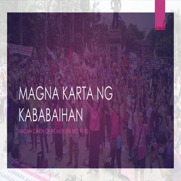 Magna Carta of Women in the Philippines, | PPTX