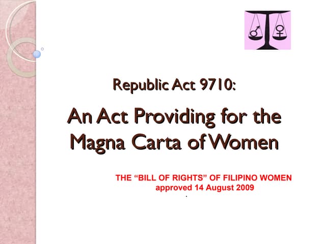 MAGNA CARTA for WOMEN R.A. 9710 | PPT