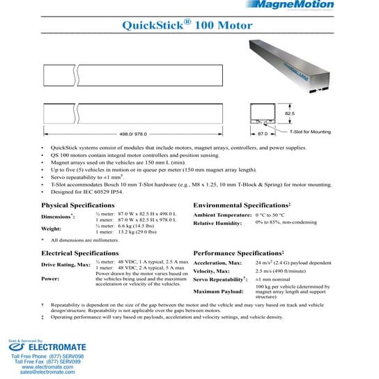 Magne motion quickstick_100_specsheet | PDF