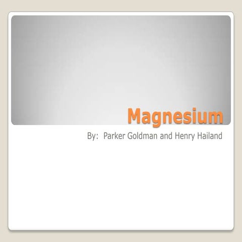Magnesium | PPT