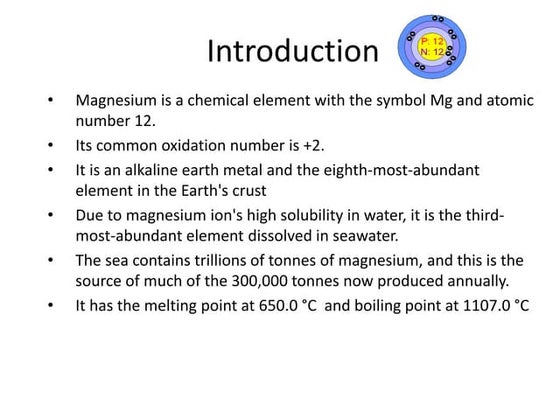 Extraction of magnesium (mg) | PPT