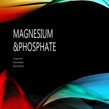 Magnesium &phosphorus | PPTX