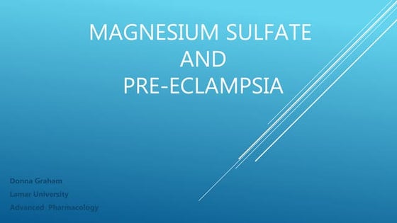 Magnesium Sulfate in Obstetrics | PDF | Pregnancy | Reproductive Health