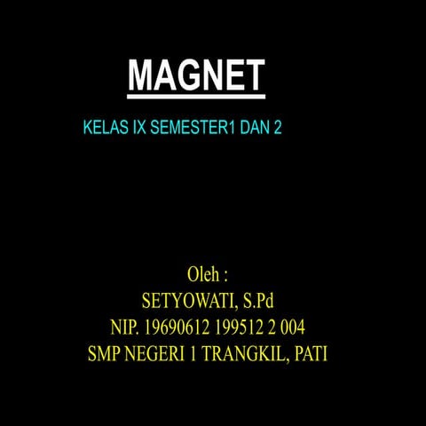 magnet dalam bentuk ppt. Magnet atau besi sembrani adalah suatu benda ...