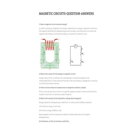 Magnetic circuits question-answers-001 | PPT