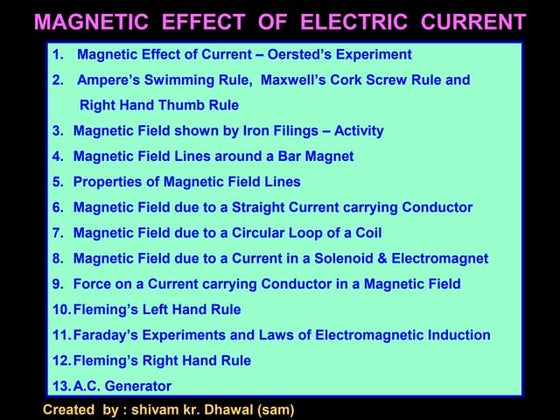 Magnetic Effects Of Current Class 12 Part-1 | PPT