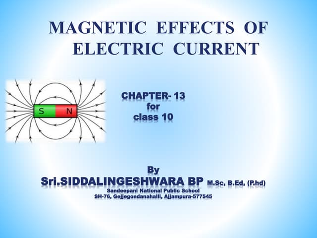 ch 13 PPT class 10.pptx magnetic effect of electric current | PPTX