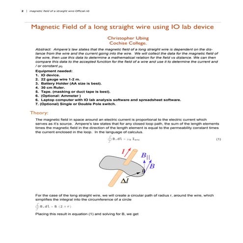 Magnetic field of a straight wire official.nb