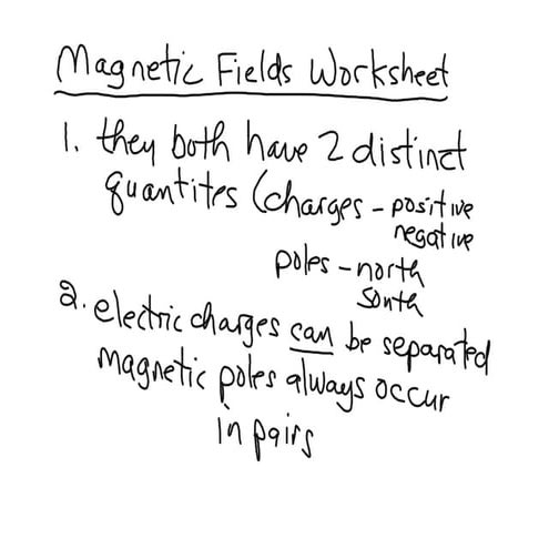 Magnetic Fields Worksheet | PDF