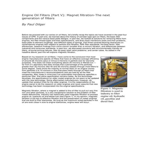 Magnetic filtration the next generation of filters | PDF