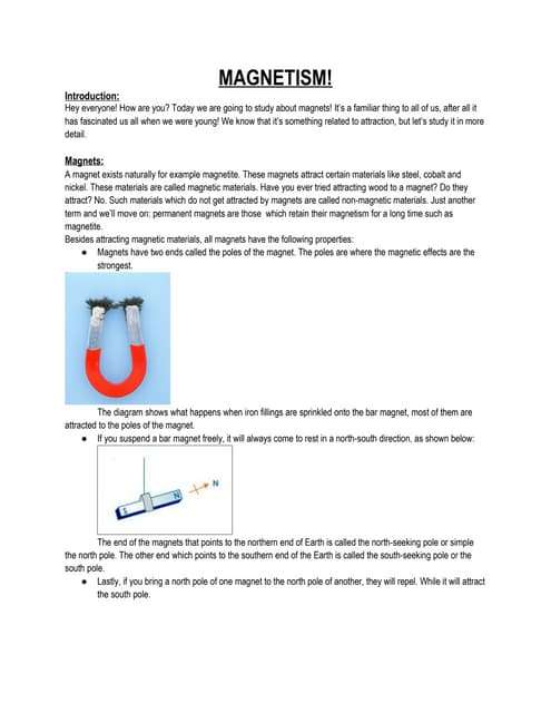 magnetism class 8 | PPTX