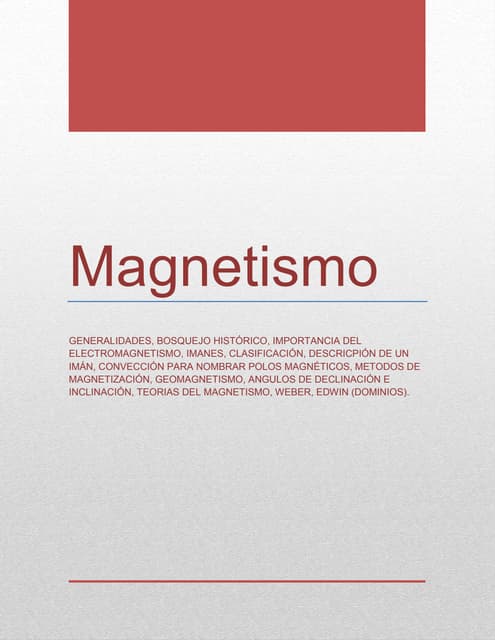 Trabajo de magnetismo y electromagnetismo | PDF