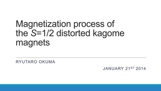 Frustration and Low Dimenionality | PPT