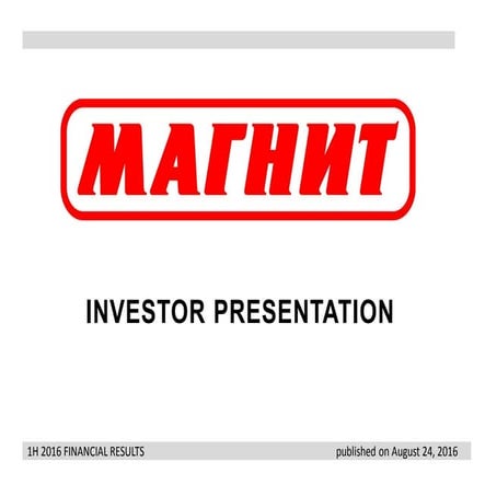 Magnit 1 h2016_reviewed | PDF | Retail Industry | Industries