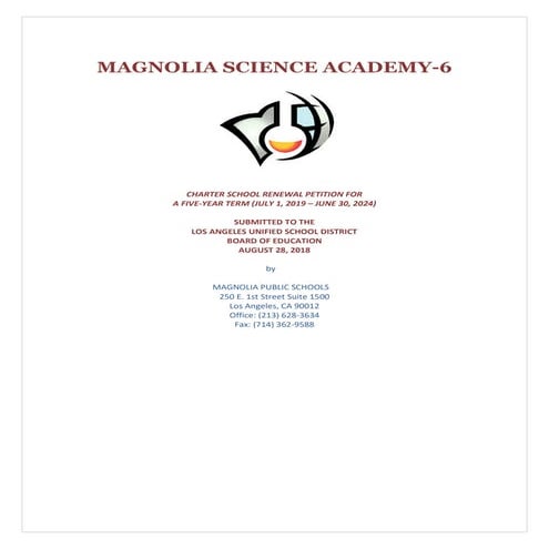 Magnolia Science Academy 6 renewal application #GulenSchool | PDF