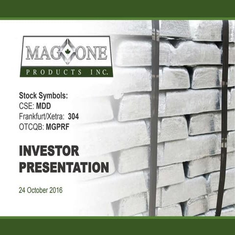 Mag One Products Inc. Investor Presentation | PPT