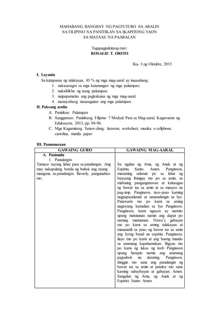 COT1-Fil 10 F10WG-If-g-61 Panghalip Bilang Panuring Sa Mga Tauhan | DOCX