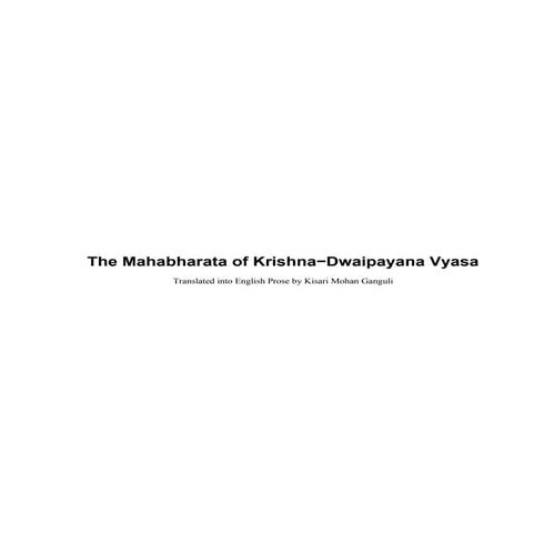 Mahabharata Of Krishna Dwaipayana Vyasa Complete Translated By Kisari Mohan Ganguly Amazon $120 ...