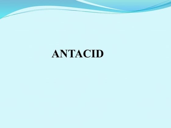 Antacids and Acidifying agents | PPT