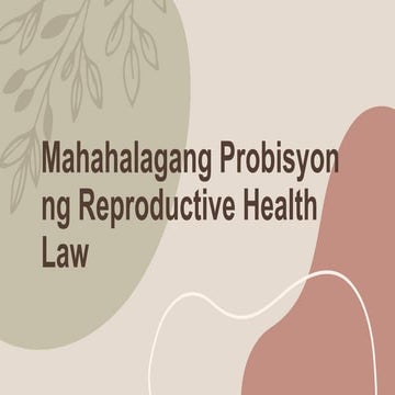 Reproductive Health Law | PPTX