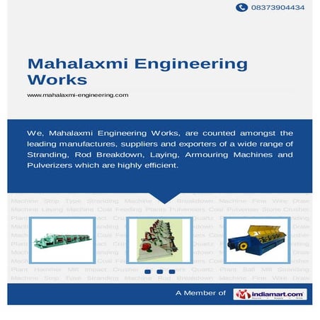 Mahalaxmi Engineering Works, Jaipur, Plant Equipment | PDF