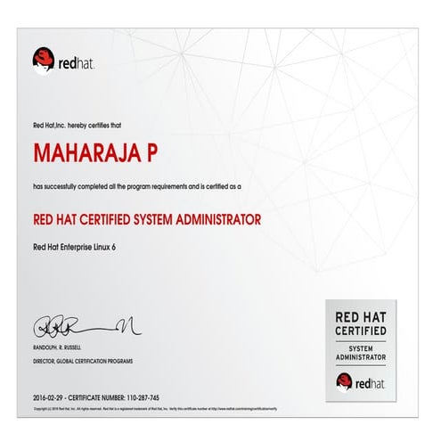 Red Hat Certified System Administrator | PPT