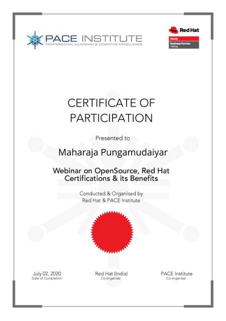 Certificate of Participation on Rhel4 | PDF