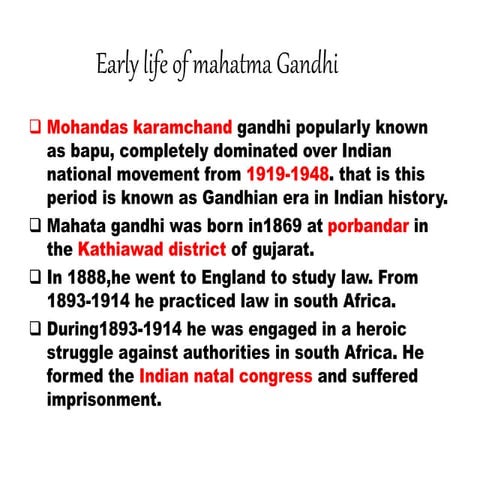 Mahatma Gandhi and the Indian National Movement | PPTX