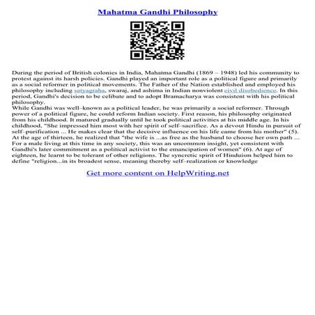 Mahatma Gandhi Essays | PDF